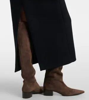 Khaite Andee Suede Knee-high Boots - Brown