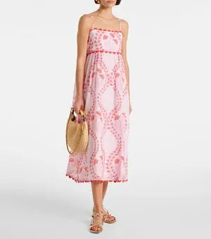 JULIET DUNN Printed Cotton Midi Dress - Multicoloured