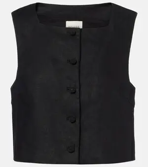 Posse Posse Linen Crop Top Black