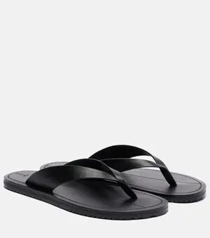 A.emery Flora Leather Thong Sandals - Black