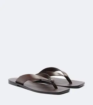 A.emery Kinto Leather Thong Sandals - Brown