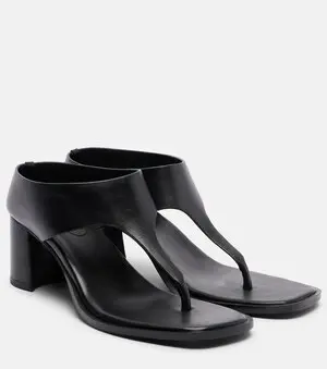 A.emery Fairlie Leather Thong Heeled Sandals - Black