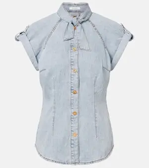Female Shortsleeve Denim Shirts