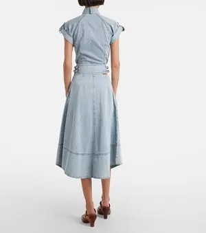 Zimmermann Wandlerlust Denim Midi Skirt