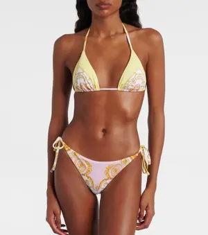 Versace Barocco Triangle Bikini Top