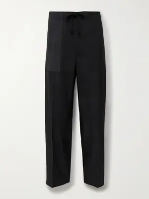 KAPTAIN SUNSHINE Straight-leg Wool-twill Drawstring Trousers