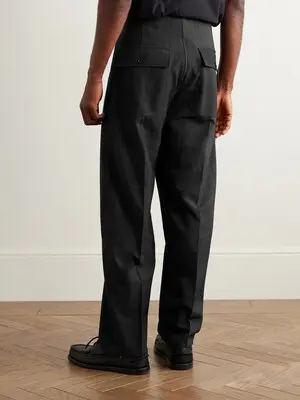 KAPTAIN SUNSHINE Straight-leg Wool-twill Drawstring Trousers