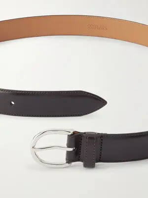 MORJAS 3cm Leather Belt - Brown