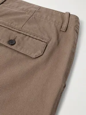 Mr P. Edward Straight-leg Cotton-twill Cargo Trousers - Brown