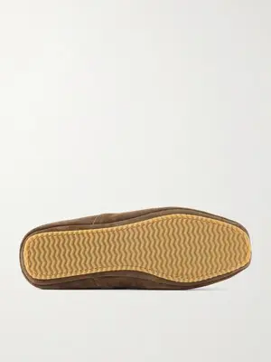 Mr P. Plush-lined Suede Slippers - Brown