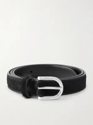 MORJAS 2.5cm Pony Hair Belt - Black