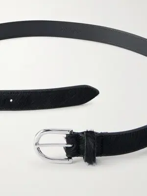 MORJAS 2.5cm Pony Hair Belt - Black