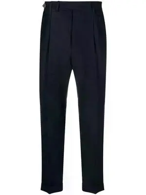 Brunello Cucinelli Off-centre Linen Trousers - Blue