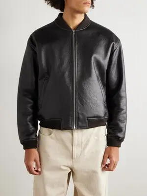 FRAME Shearling Bomber Jacket - Brown