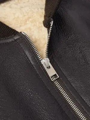 FRAME Shearling Bomber Jacket - Brown