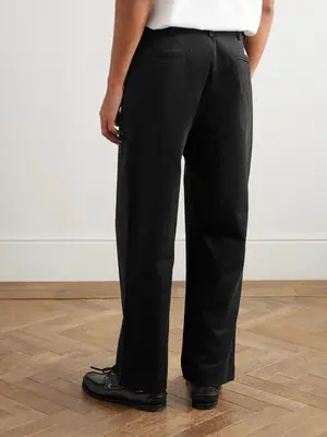 GHIAIA Straight-leg Cotton Chinos - Black