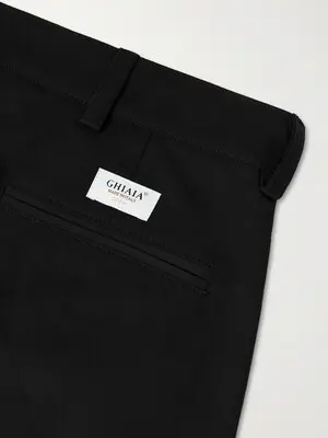 GHIAIA Straight-leg Cotton Chinos - Black