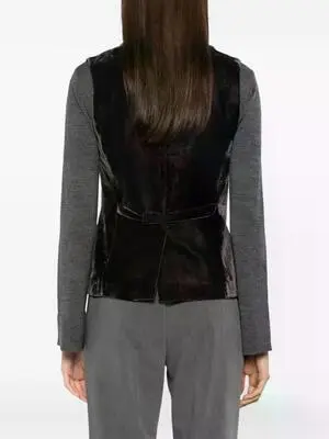 BLANCA VITA Velvet Jacket With Button Closure