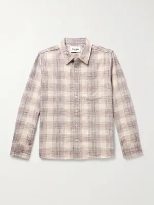 CORRIDOR Rosewood Checked Cotton Shirt