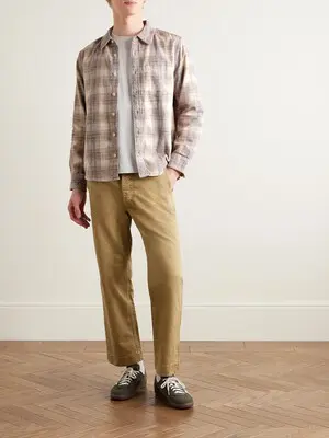 CORRIDOR Rosewood Checked Cotton Shirt