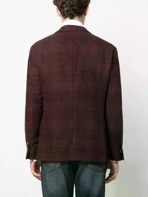 Brunello Cucinelli Single-breasted Tartan Frieze Blazer