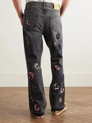 GALLERY DEPT. G-time Flared Jeans With Logo Appliqués