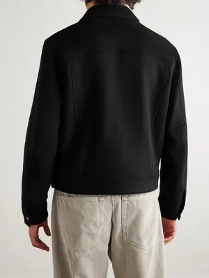 FRAME Wool-blend Trucker Jacket - Black
