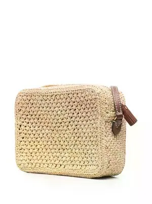 ANYA HINDMARCH Eyes-appliqué Woven Crossbody Bag - Neutrals