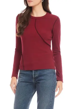 Fifteen Twenty Elissa Rib Top - Brick