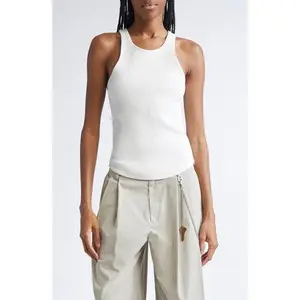 Alexander Wang Racerback Stretch Cotton Rib Tank