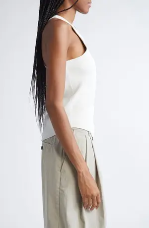 Alexander Wang Racerback Stretch Cotton Rib Tank