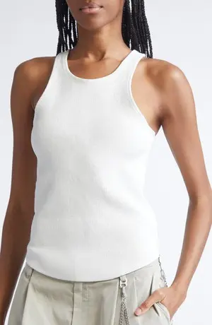 Alexander Wang Racerback Stretch Cotton Rib Tank