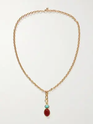 ROXANNE ASSOULIN Carnelian And Turquoise Necklace - Gold