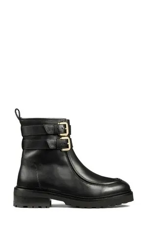 LK BENNETT Bennie Belted Leather Booties - Black