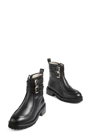 LK BENNETT Bennie Belted Leather Booties - Black