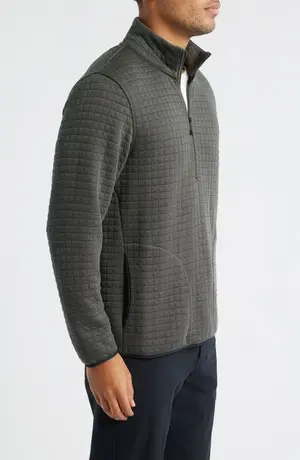 FREE FLY Downvalley Quilted Quarter Zip - Dark Forest