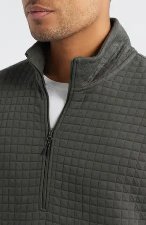 FREE FLY Downvalley Quilted Quarter Zip - Dark Forest