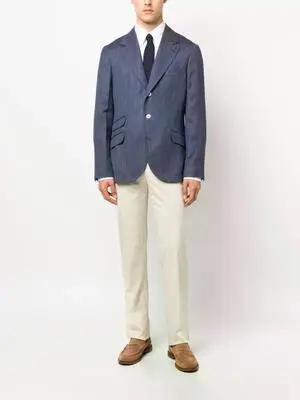 Brunello Cucinelli Herringbone-pattern Single-breasted Blazer