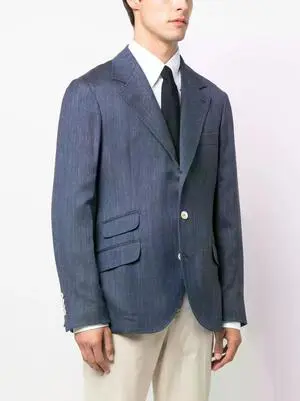 Brunello Cucinelli Herringbone-pattern Single-breasted Blazer