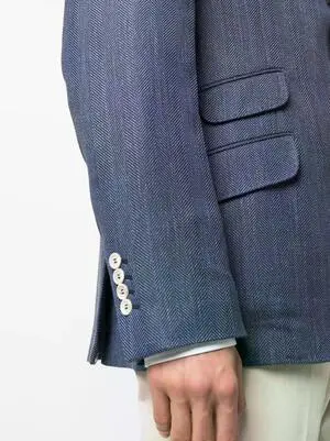 Brunello Cucinelli Herringbone-pattern Single-breasted Blazer