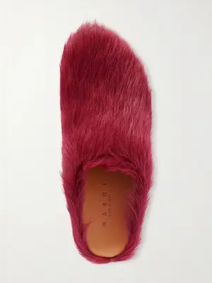 Marni Fussbett Calf Hair Clogs - Pink