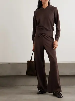 Eterne Wide-leg Cotton-jersey Sweatpants - Brown