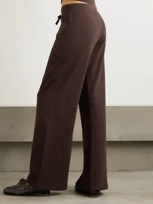 Eterne Wide-leg Cotton-jersey Sweatpants - Brown