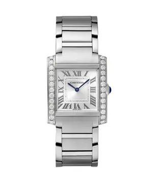 Cartier Tank Française Diamond Watch - Silver