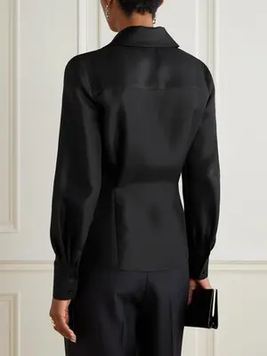 Carolina Herrera Silk Wrap Blouse
