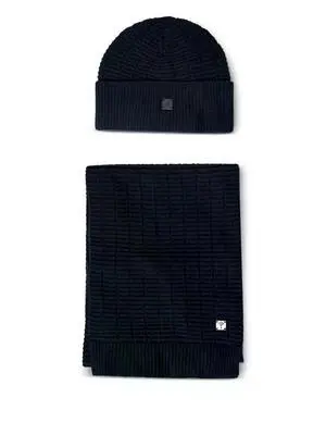 JOOP! Ribbed Logo-plaque Scarf - Blue