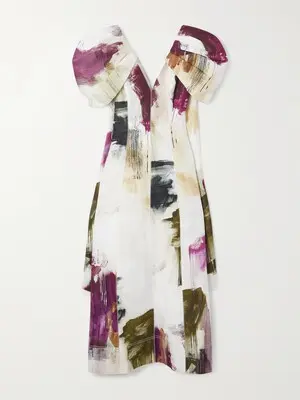 Aje Bisou Printed Woven Midi Dress