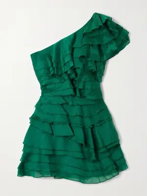 Aje Rosaline Tiered Lyocell-blend Mini Dress