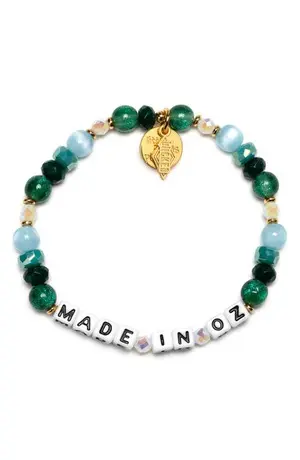 LITTLE WORDS PROJECT Made In Oz Beaded Stretch Bracelet - Green