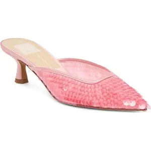 Dolce Vita Cleo Shimmer Kitten Heel Mule - Light Pink Sequin